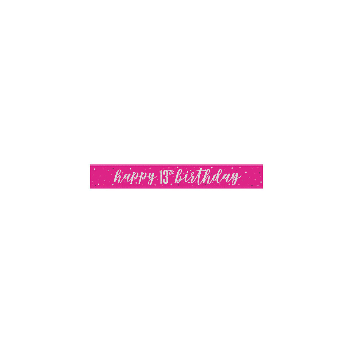 Pink Happy 13th Birthday Banner