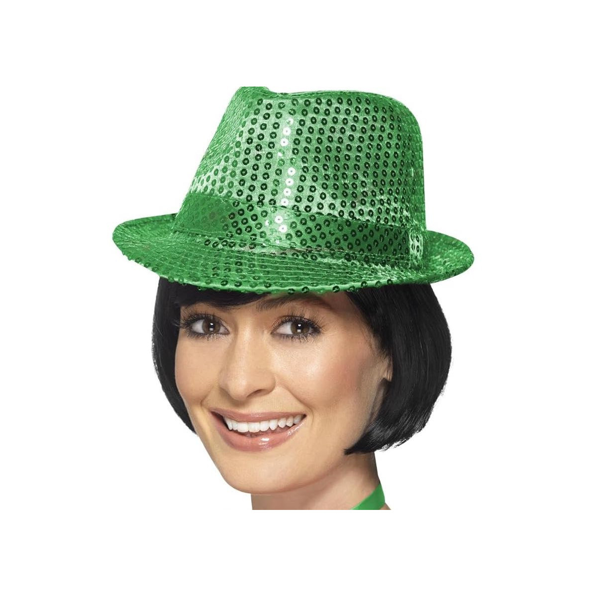 Green Sequin Trilby Hat