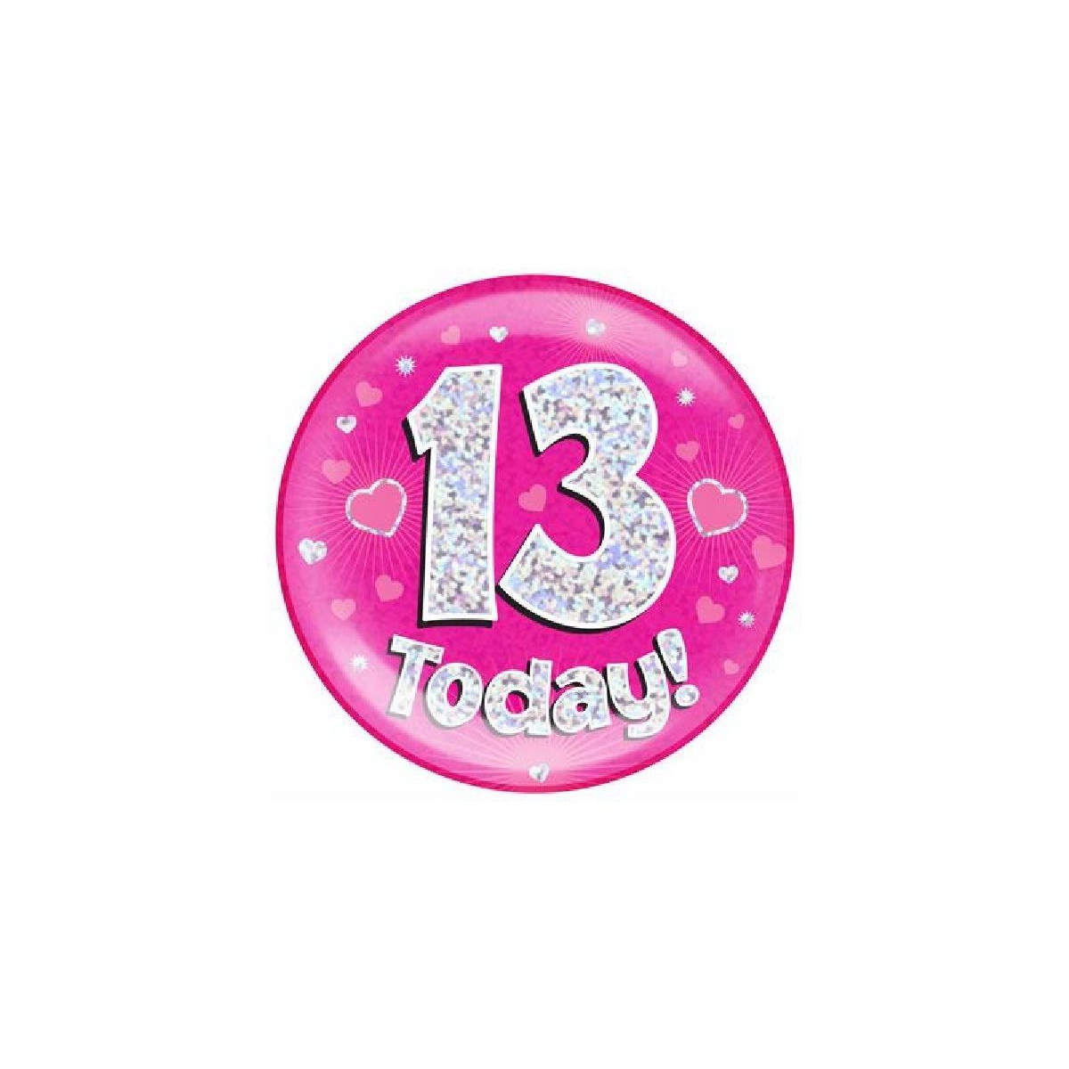 Pink Age 13 Jumbo Badge