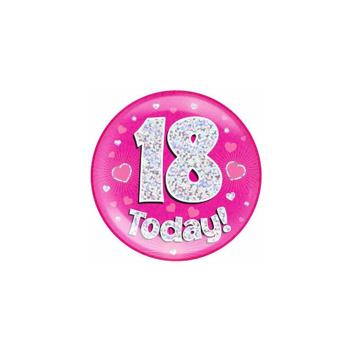 Pink Age 18 Jumbo Badge